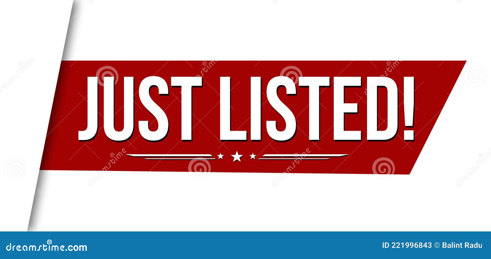 Just listed banner design stock vector. Illustration of message - 221996843