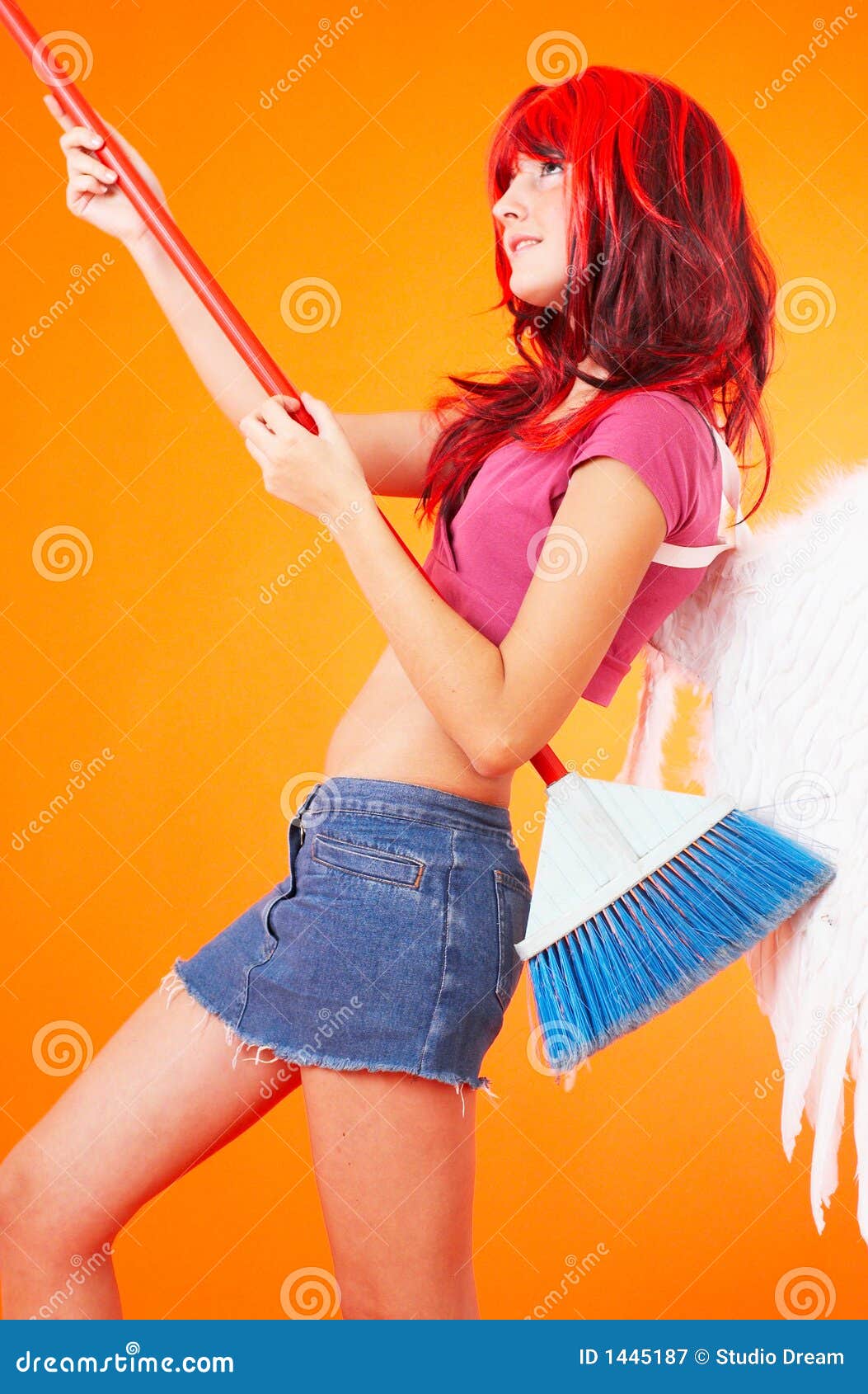 Just a little break. stock image. Image of angel, maid - 1445187