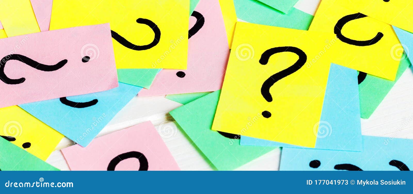 Just a Lot of Question Marks on Colored Papers Stock Image - Image of ...
