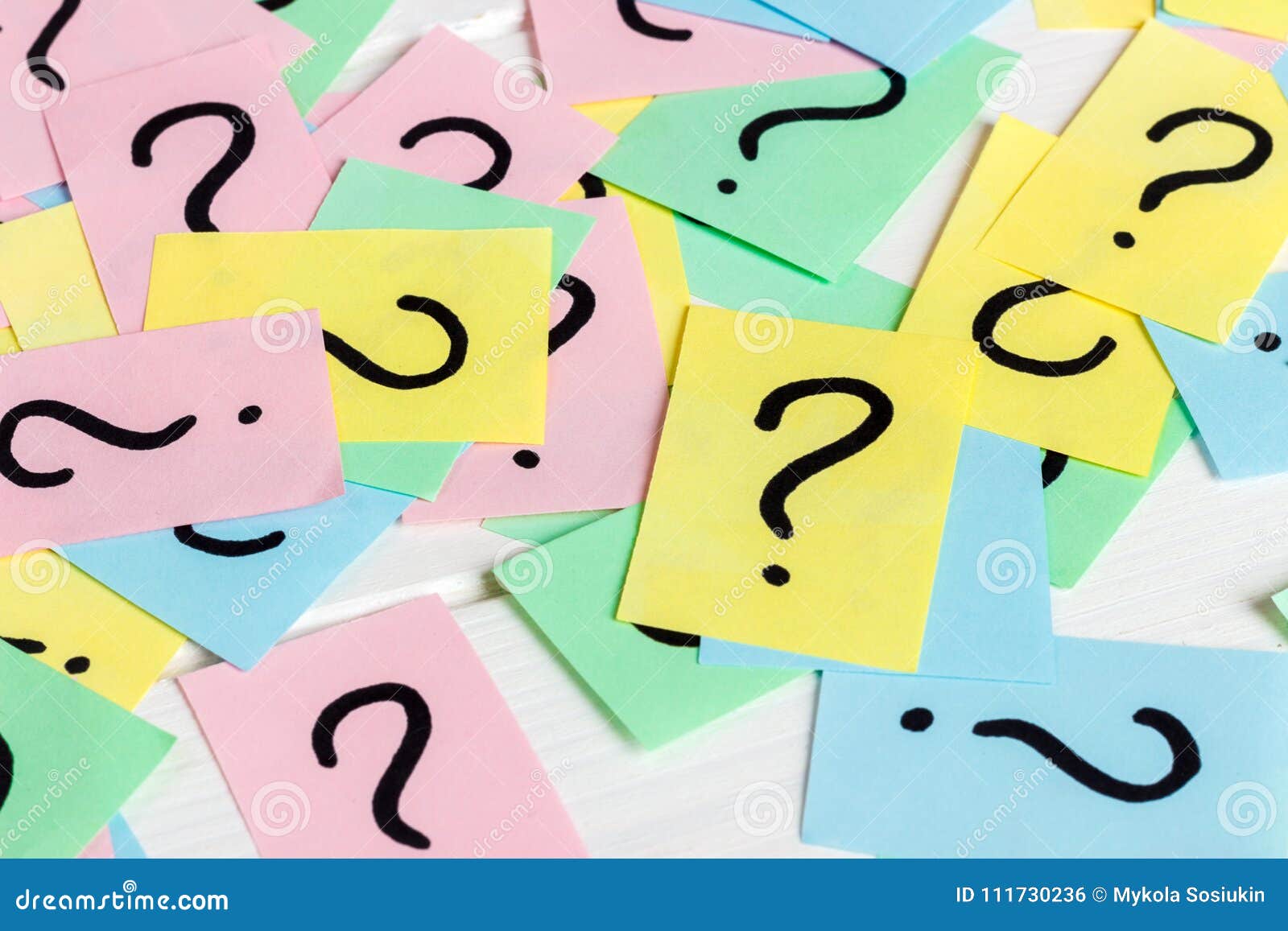 Just a Lot of Question Marks on Colored Papers Stock Photo - Image of ...