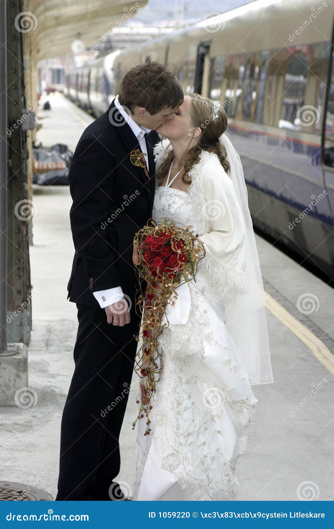 Just Married stock photo. Image of black, bouquet, fashion - 1059220