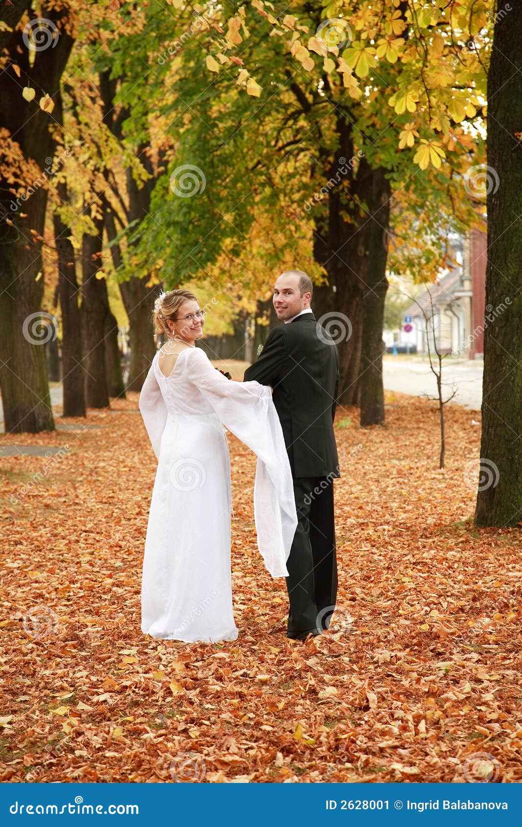 Just married stock image. Image of green, white, bouquet - 2628001
