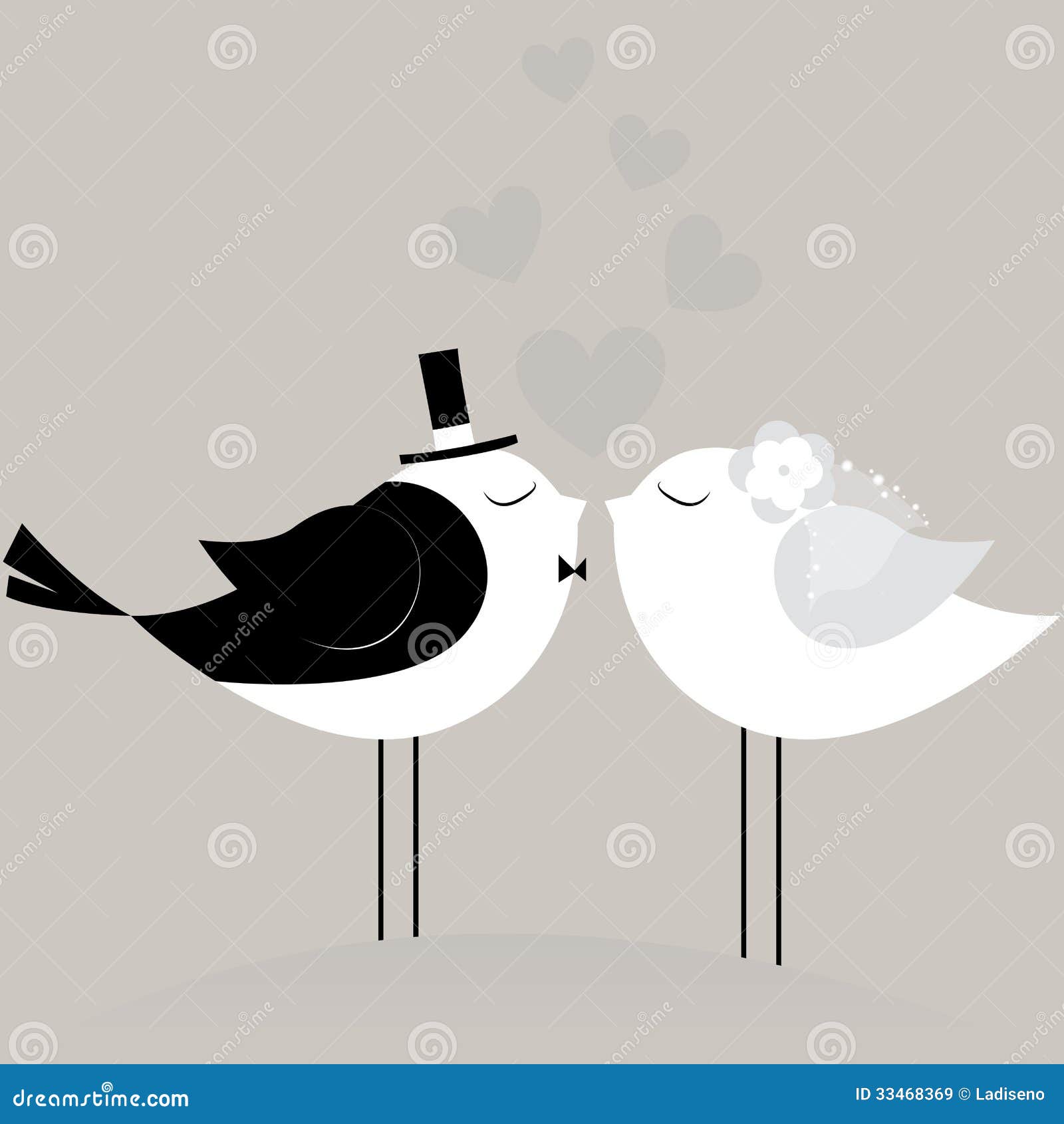 Just married birds stock vector. Illustration of invitation - 33468369