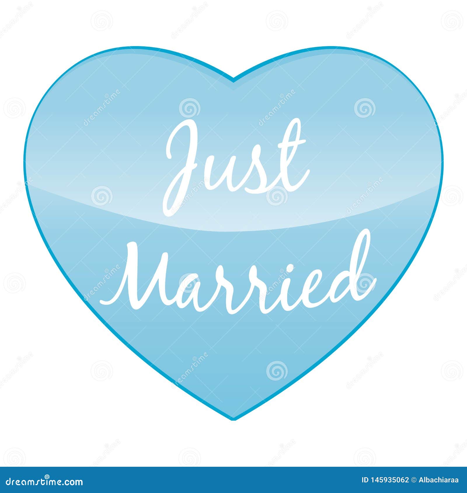 Just Married. Blue Heart. Vector Illustration. Stock Vector ...