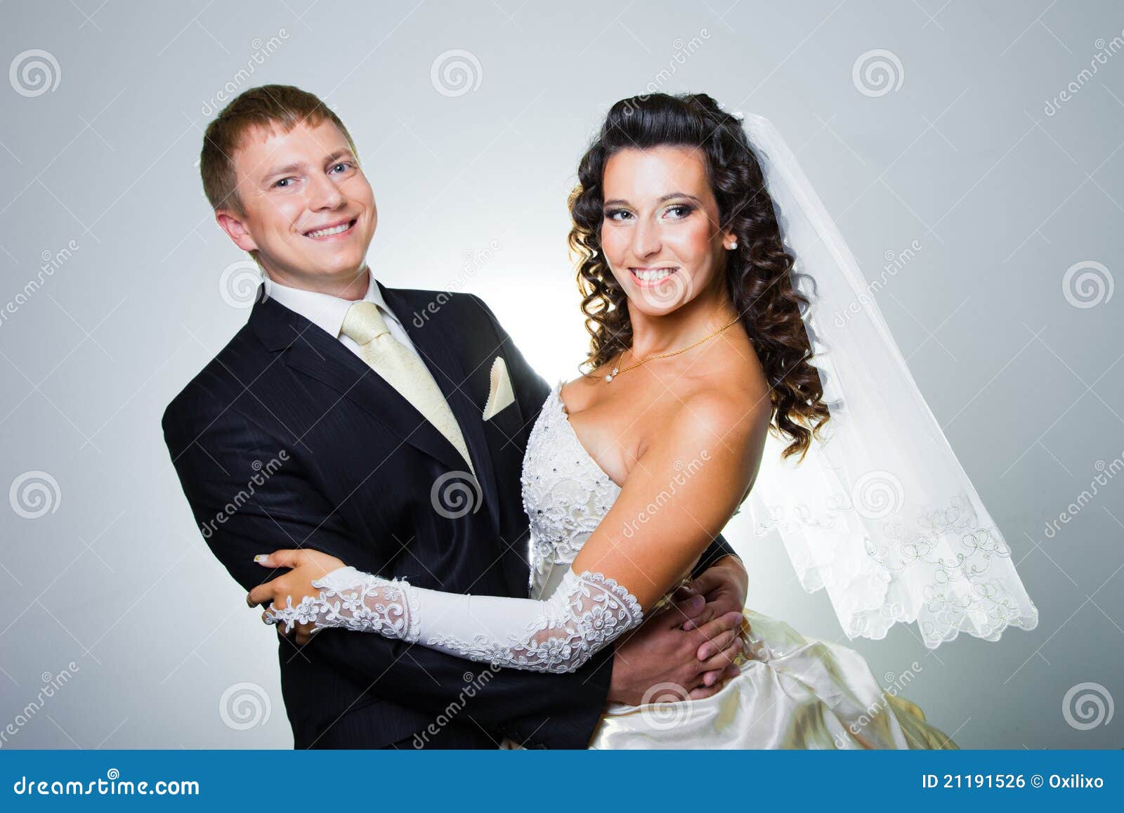 Just Married Bride and Groom Stock Photo - Image of couple, fashionable ...