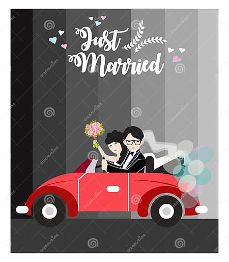 Just Married Stock Vector Illustration Of Bride Marriage 80848333