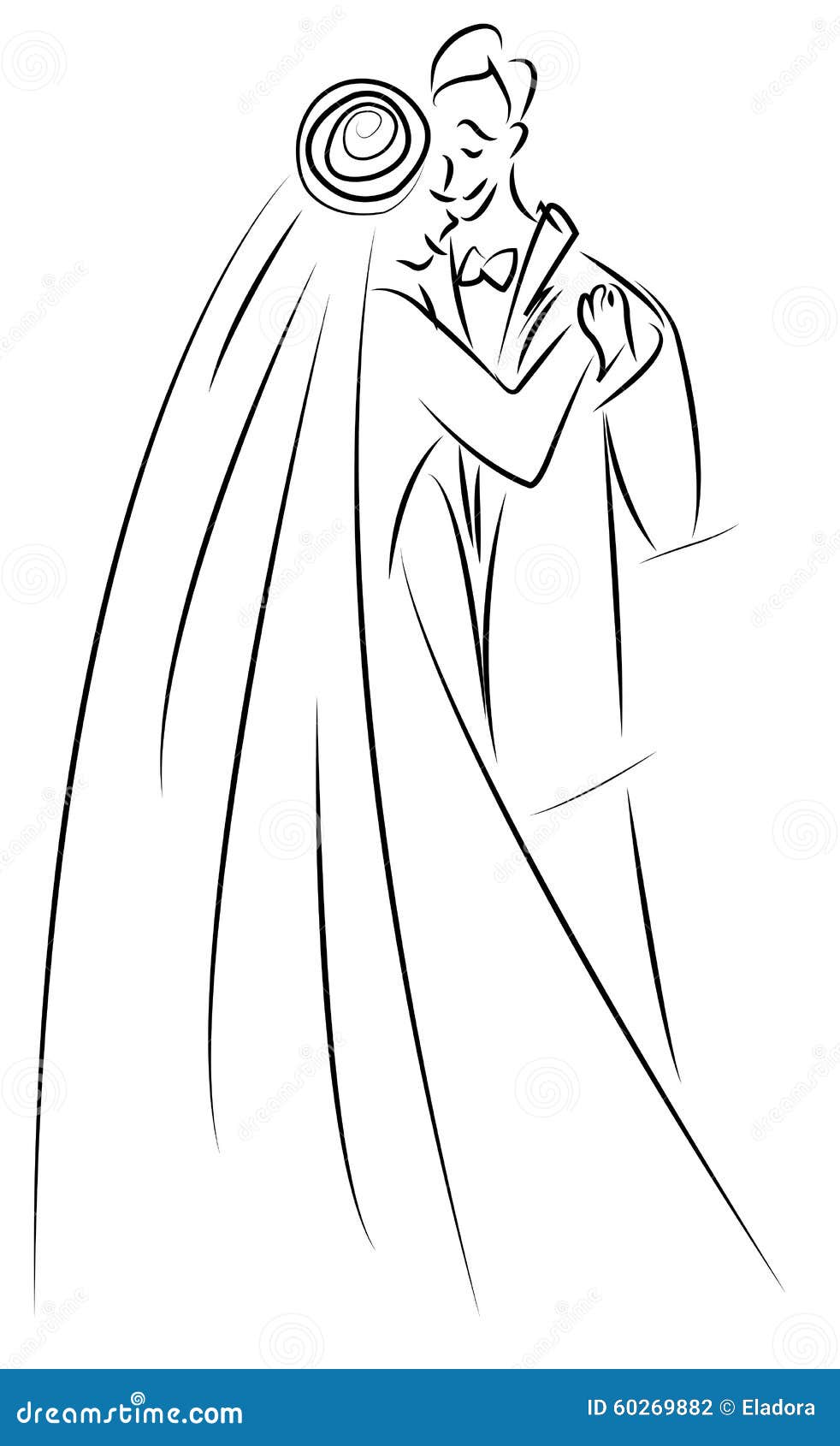 Just Married Couple Cartoon Vector Stock Vector - Illustration of love ...