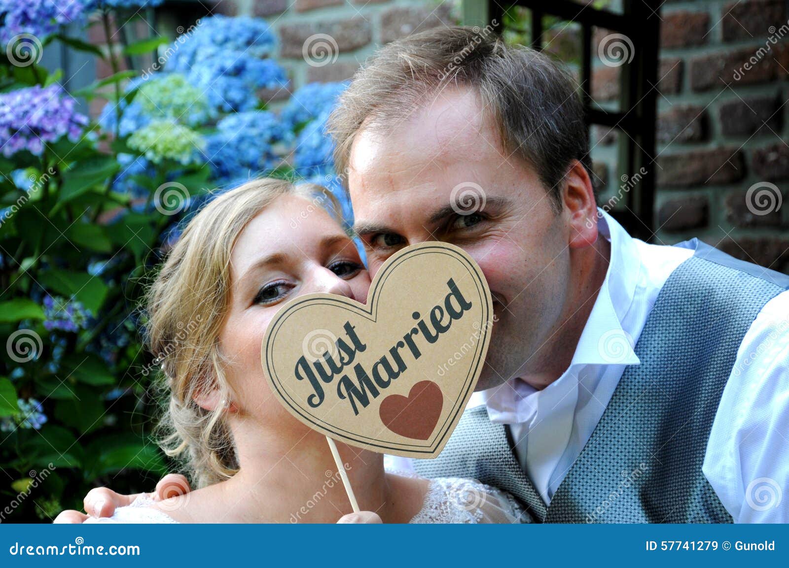 Just married couple stock image. Image of love, celebration - 57741279