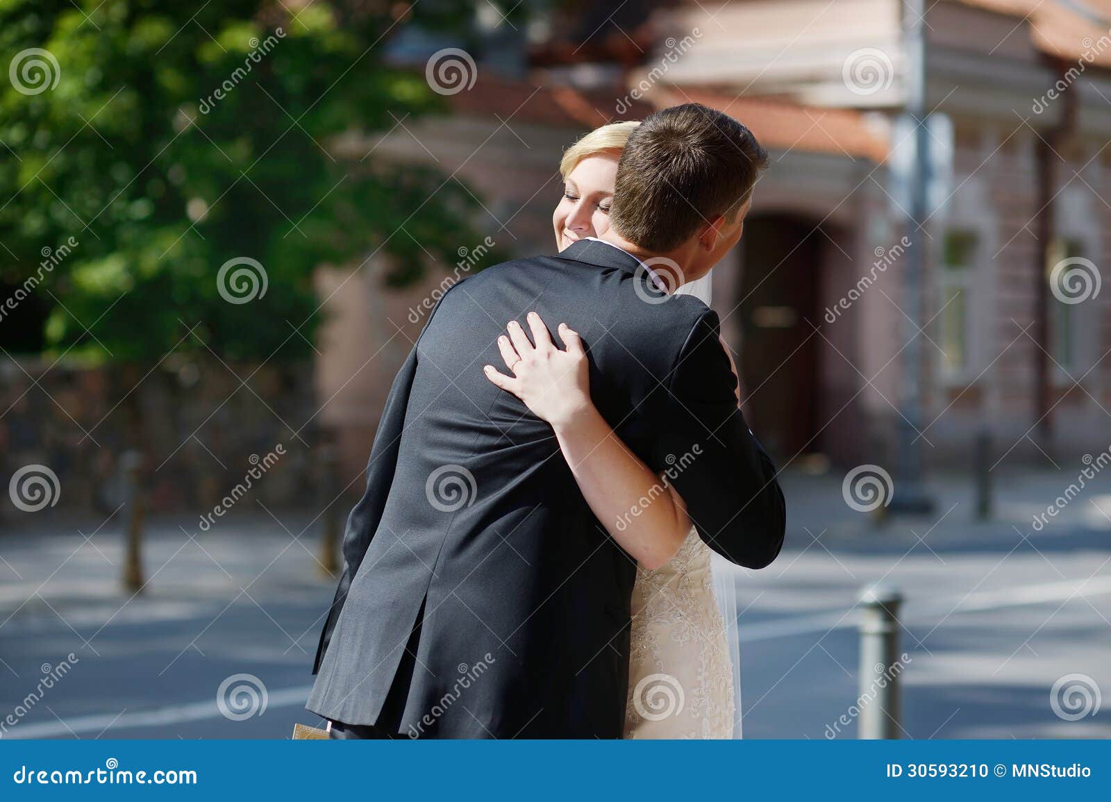 Just Married Couple Hugging Stock Photo - Image of kiss, caucasian ...
