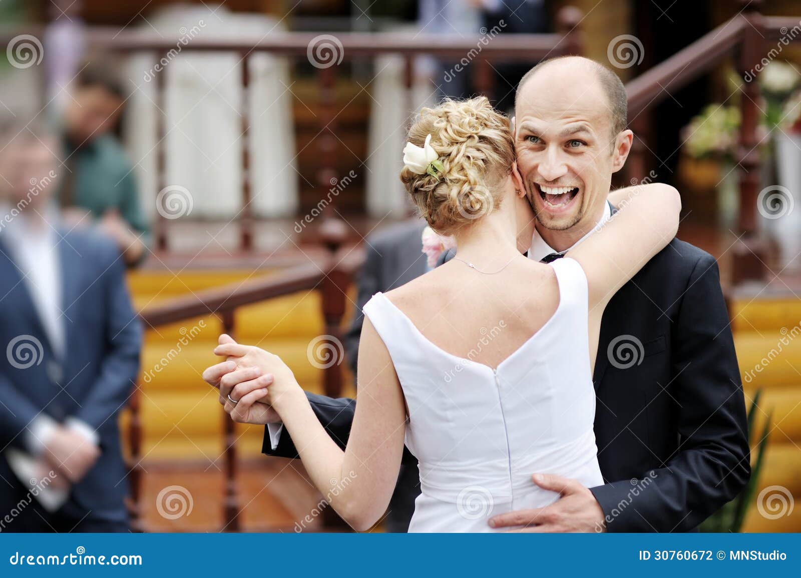 Just Married Couple Hugging Stock Photo - Image of congratulate, male ...