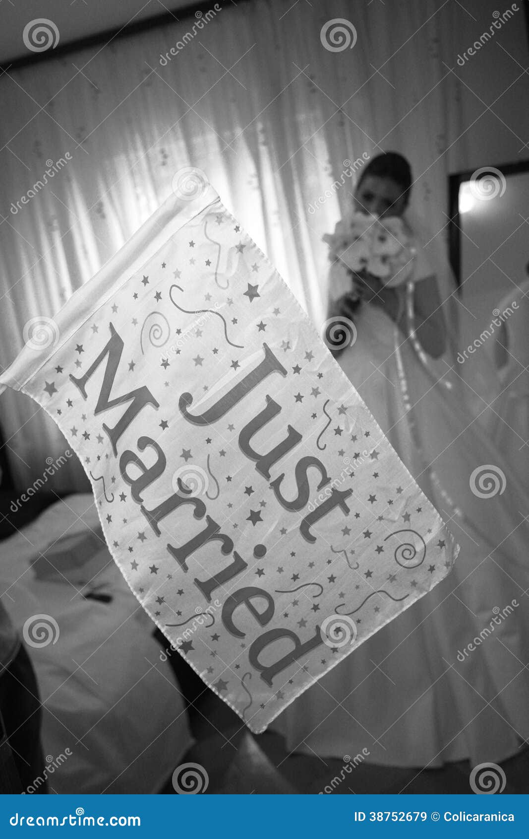 Just Married flag stock image. Image of flags, flag, white - 38752679