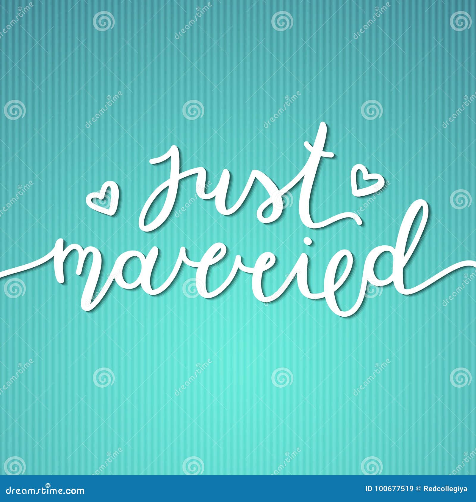 Just married lettering stock vector. Illustration of vector - 100677519