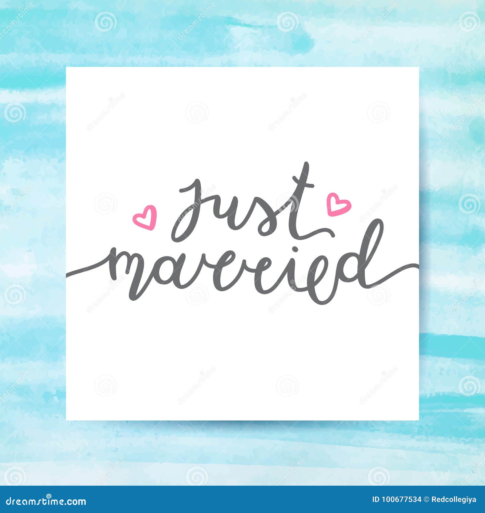 Just married lettering stock vector. Illustration of phrase - 100677534