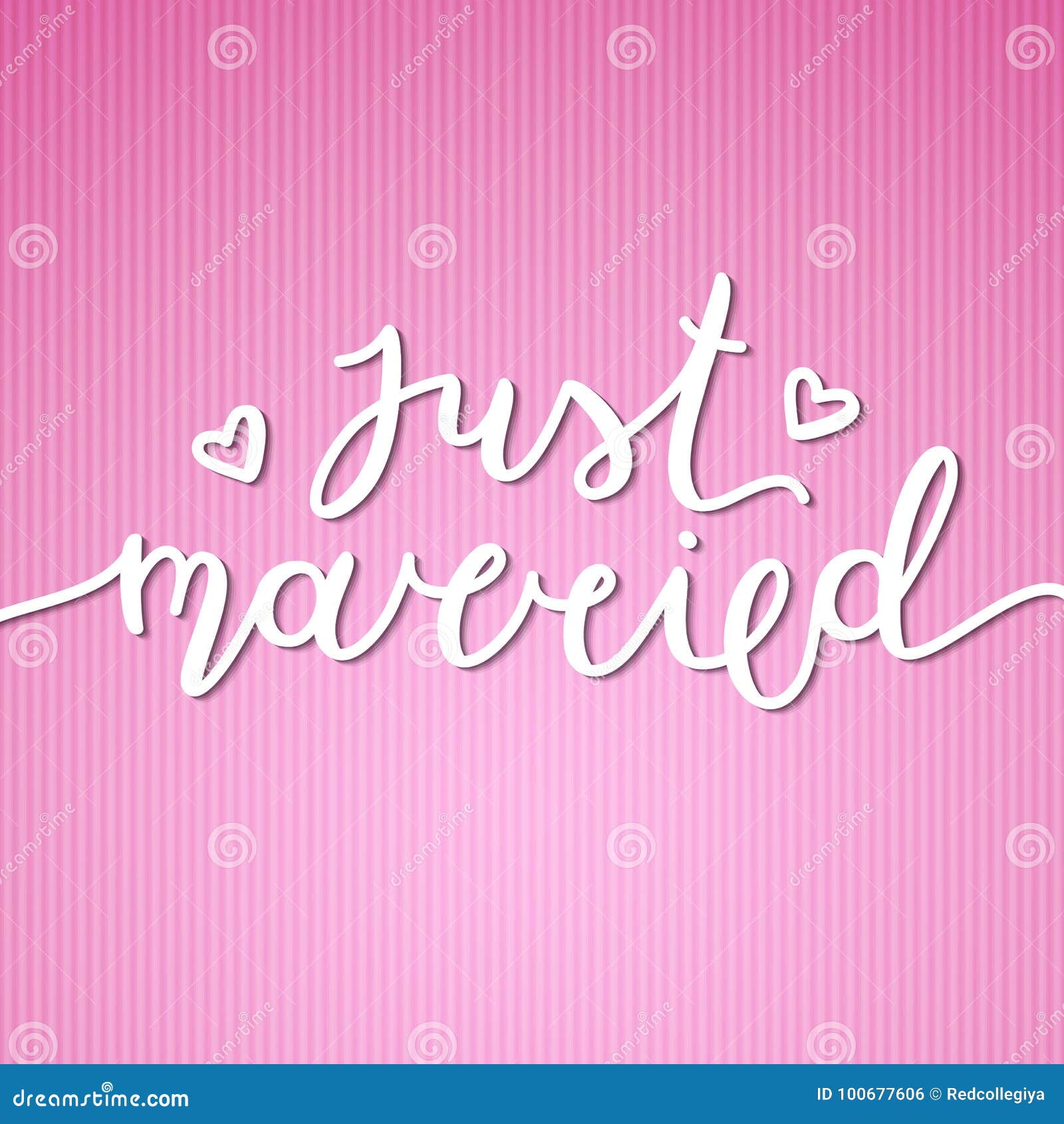 Just married lettering stock vector. Illustration of phrase - 100677606