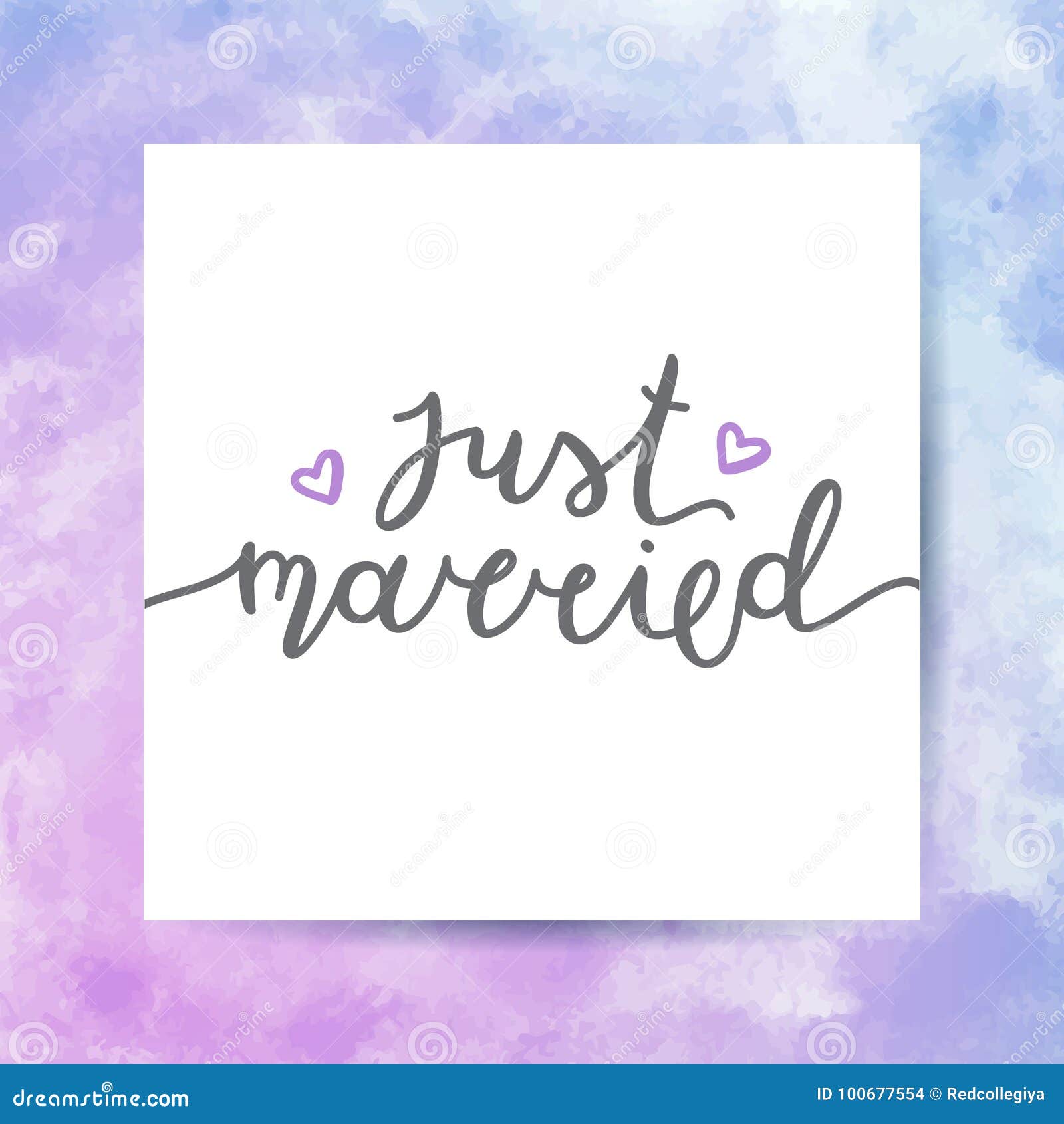 Just married lettering stock vector. Illustration of realistic - 100677554