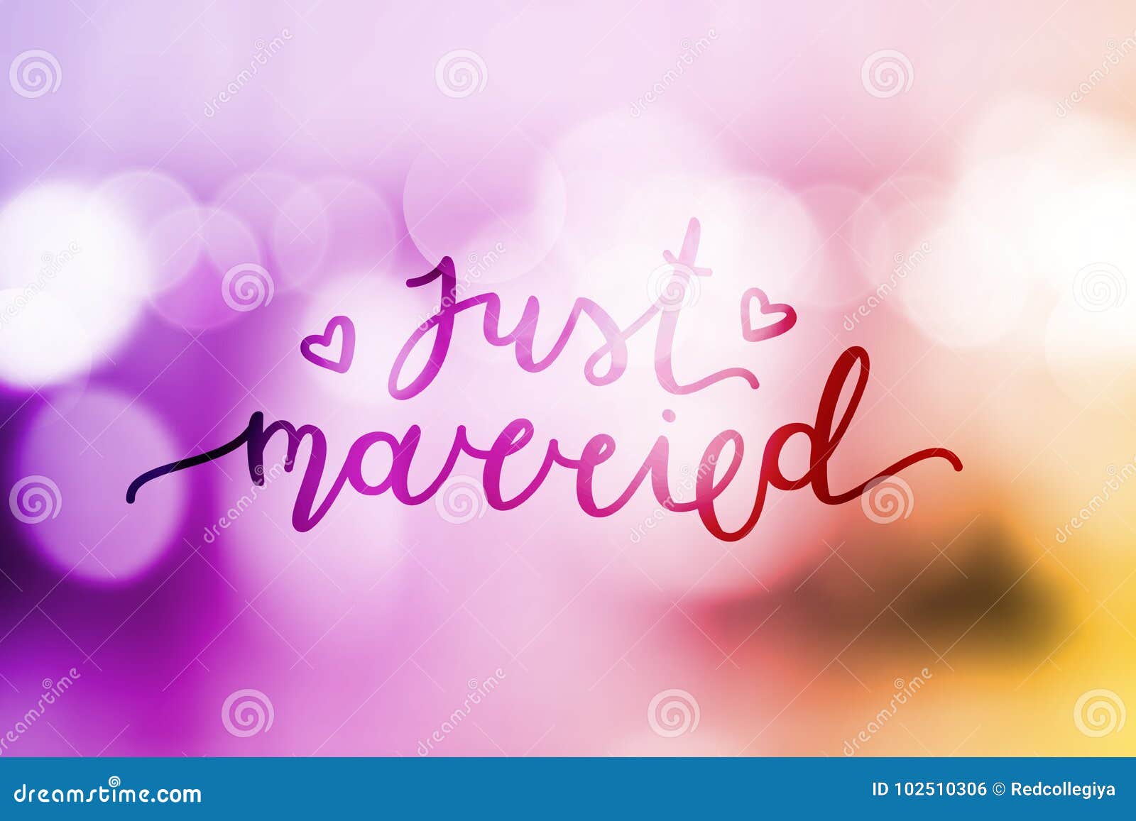 Just married lettering stock vector. Illustration of card - 102510306