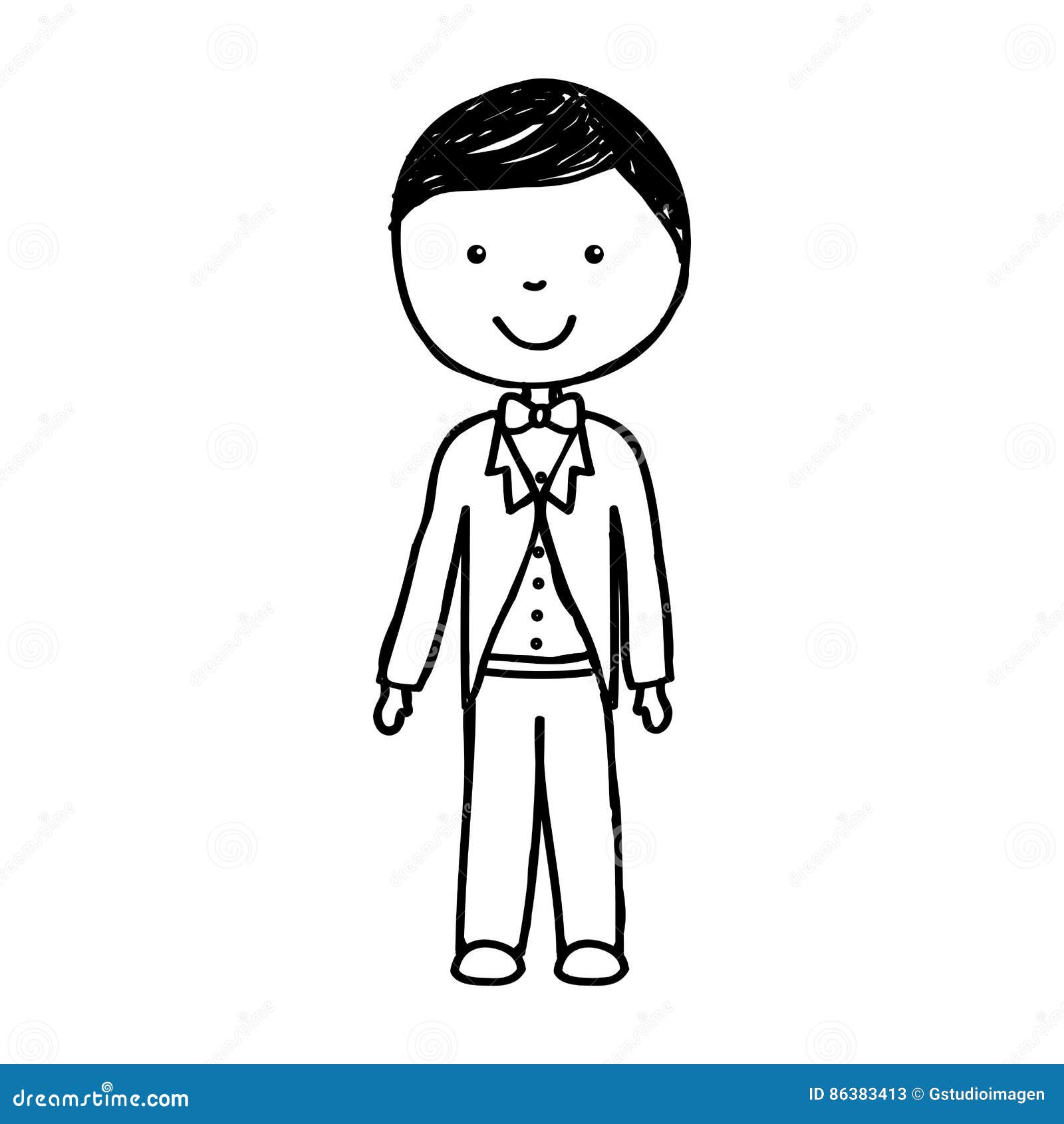 Just married man drawing stock vector. Illustration of groom - 86383413