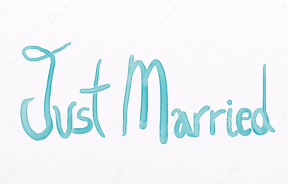 Just married message stock illustration. Illustration of drawn - 95403520