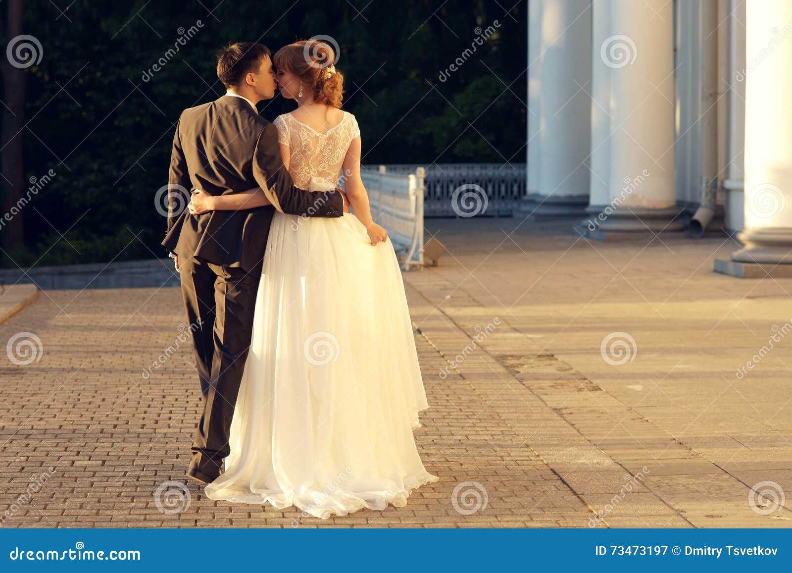 Just Married Romantic Couple Stock Image - Image of people, street ...