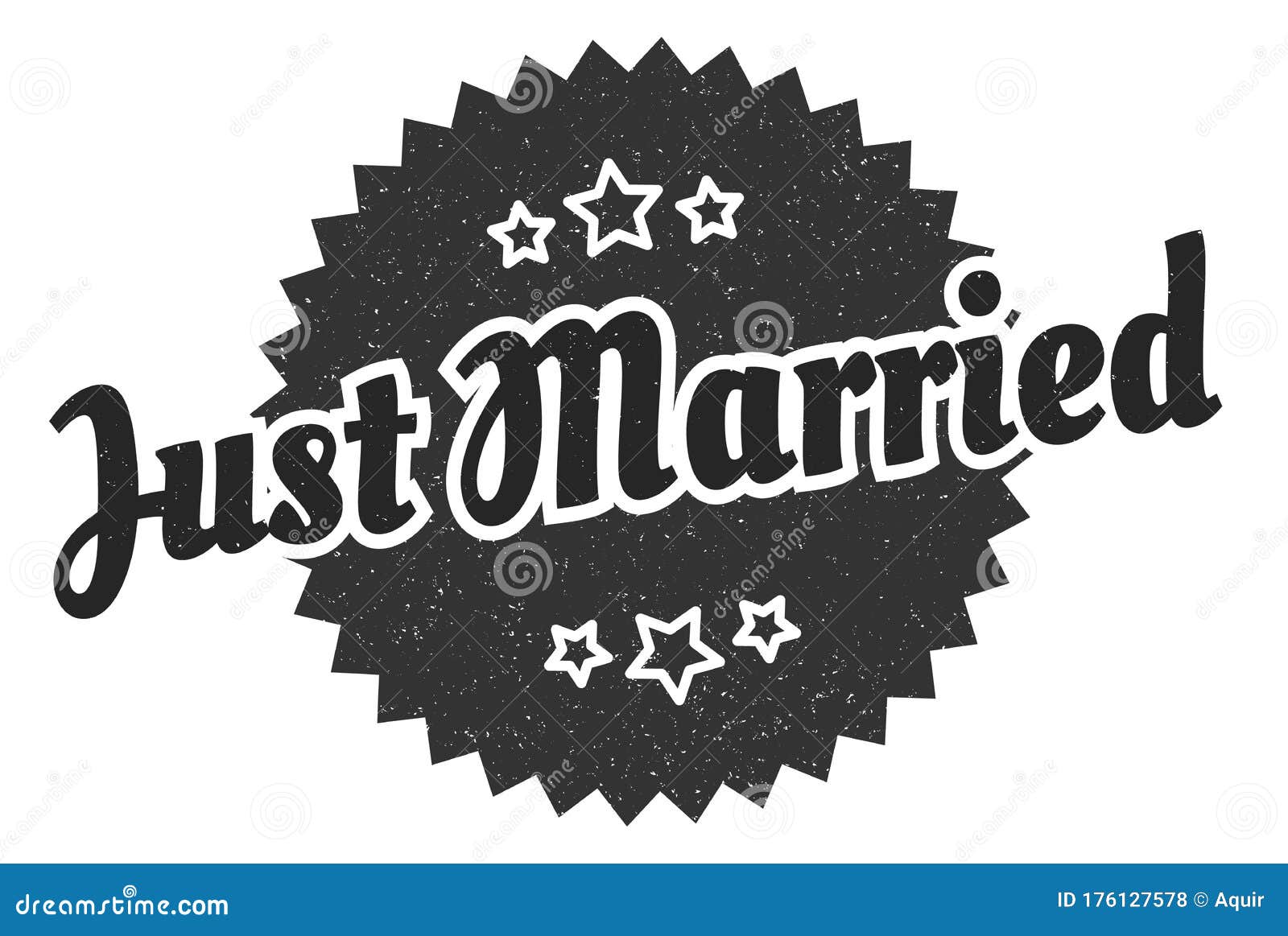 Just Married Sign. Just Married Vintage Retro Label. Stock Vector ...