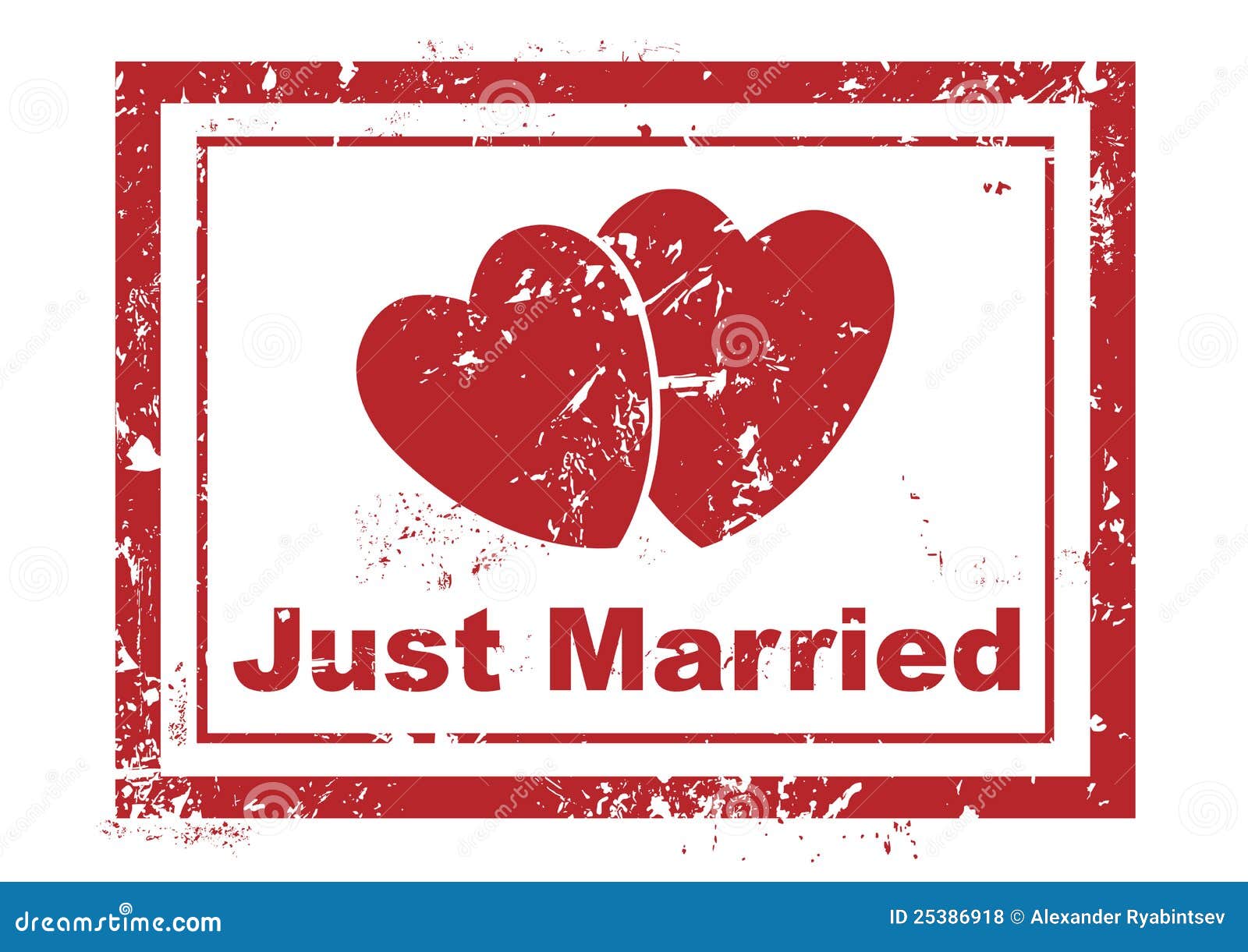 Just married stamp stock illustration. Illustration of celebrate - 25386918