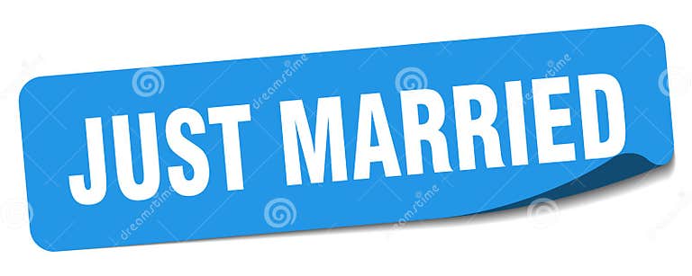 Just Married Sticker. Just Married Label Stock Vector - Illustration of ...