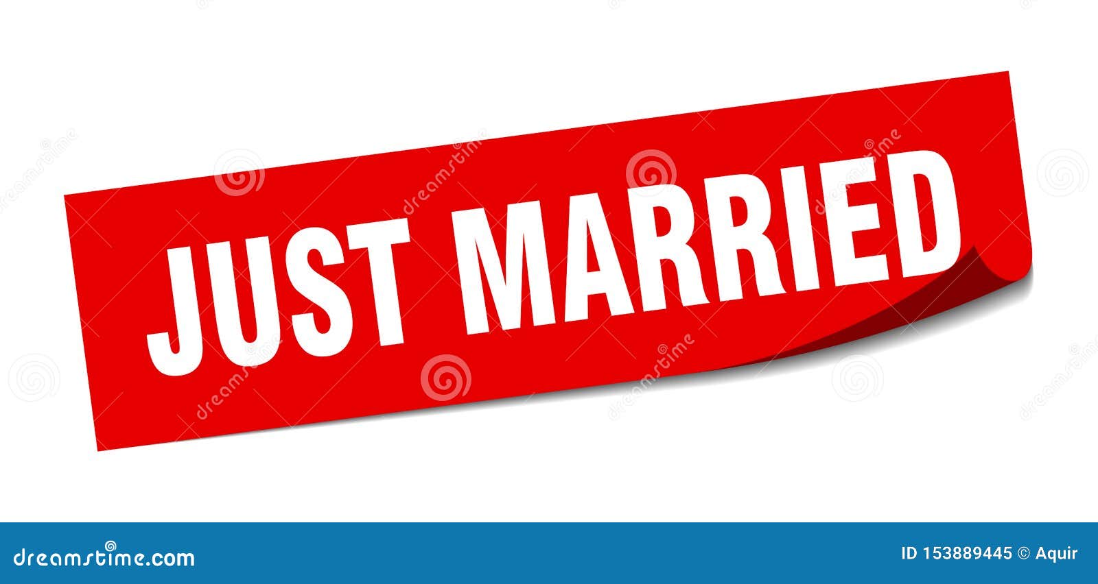 Just married sticker. stock vector. Illustration of white - 153889445