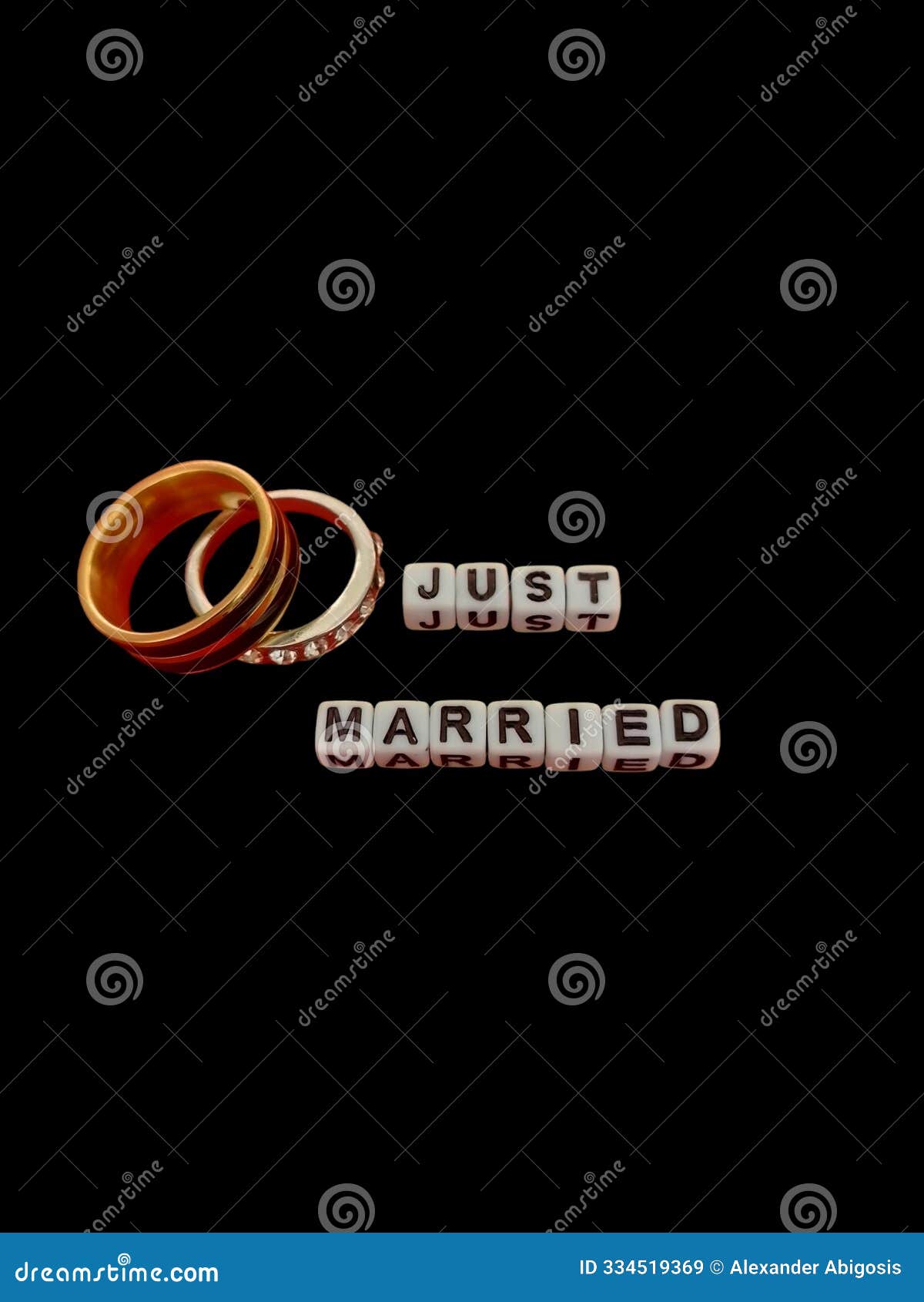 Just Married with Wedding Rings Stock Image - Image of eternity, love ...