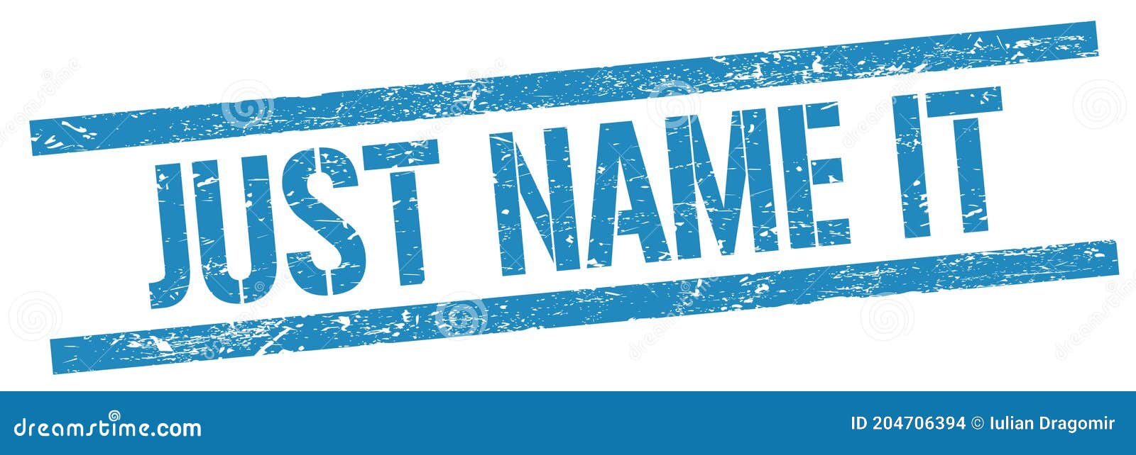 JUST NAME it Text on Blue Grungy Rectangle Stamp Stock Illustration ...