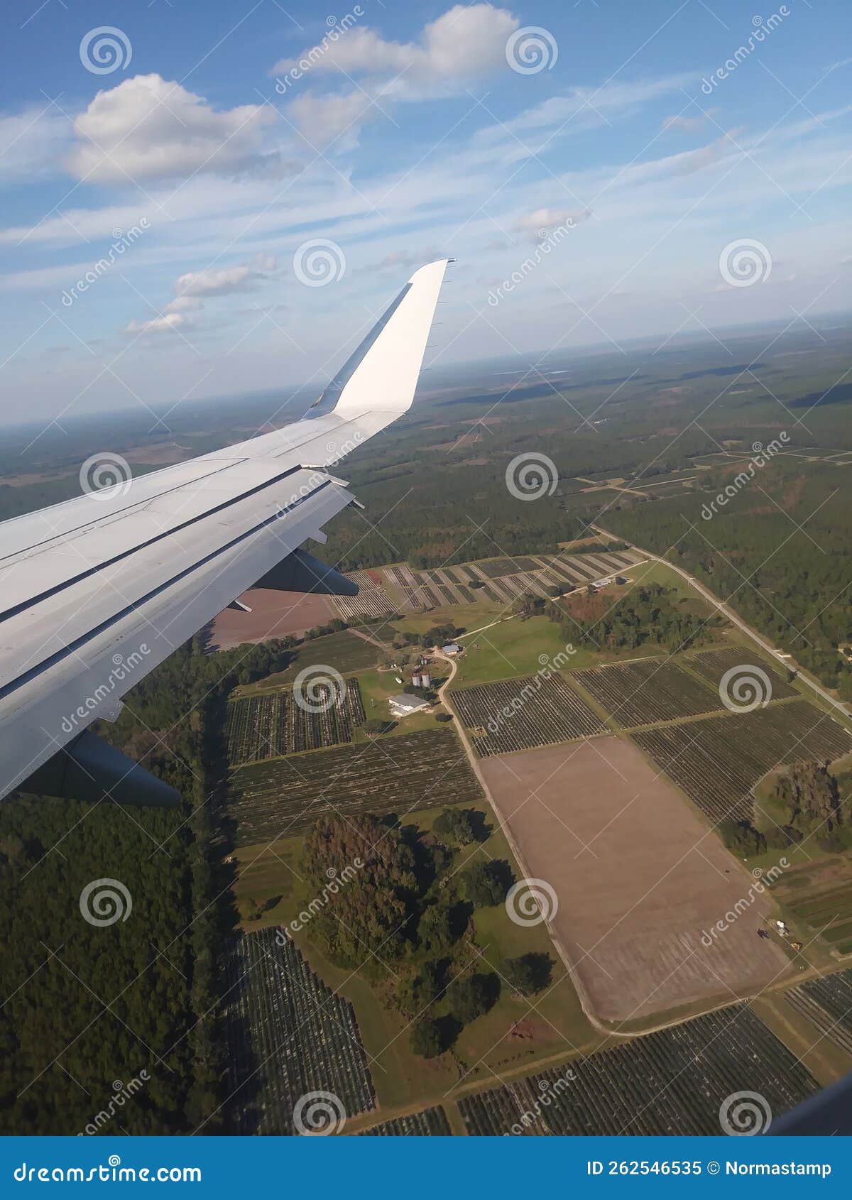 Fields from Above As Seen Out a Jet Plane Window Stock Image - Image of ...