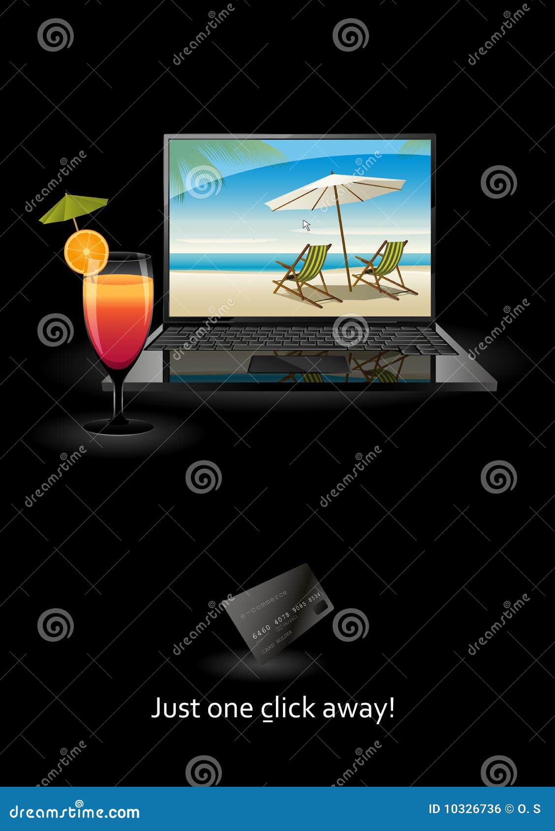 Just one click away! stock vector. Illustration of facility - 10326736