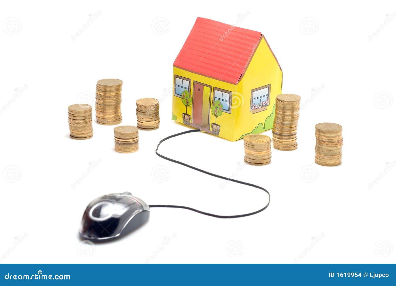 Just One Click Away from a New Home Stock Photo - Image of earn, income ...
