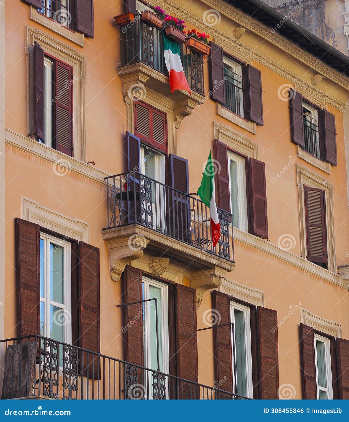 Italy City Architecture: a Building with the Characteristic Facade ...