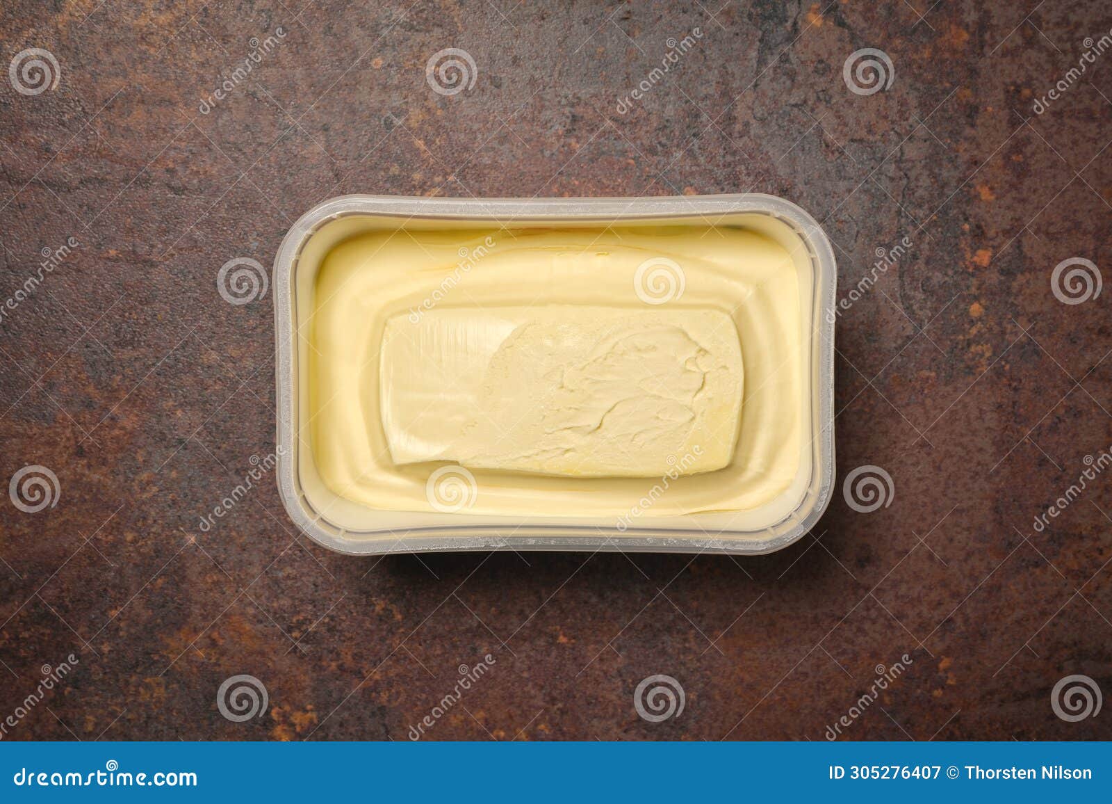 Just Opened Margarine Box on the Table. Stock Image - Image of bizarre ...
