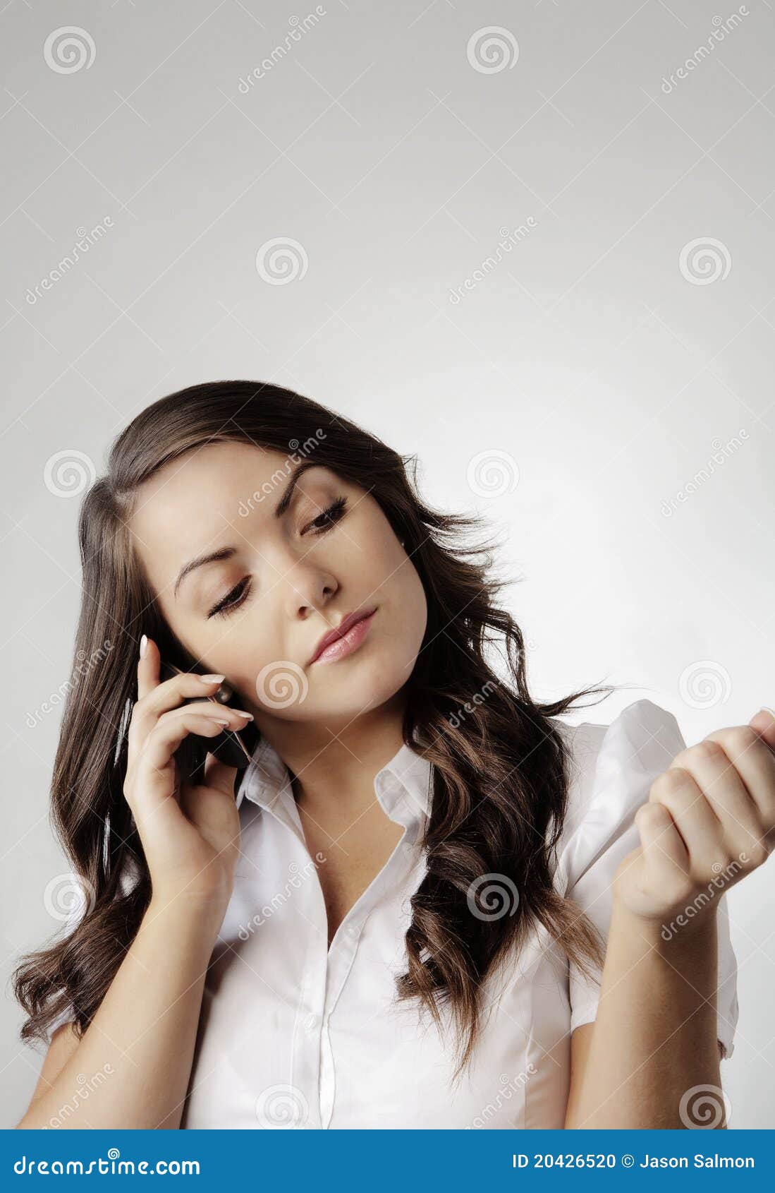 Just on the Phone and Doing My Nails Stock Photo - Image of color ...