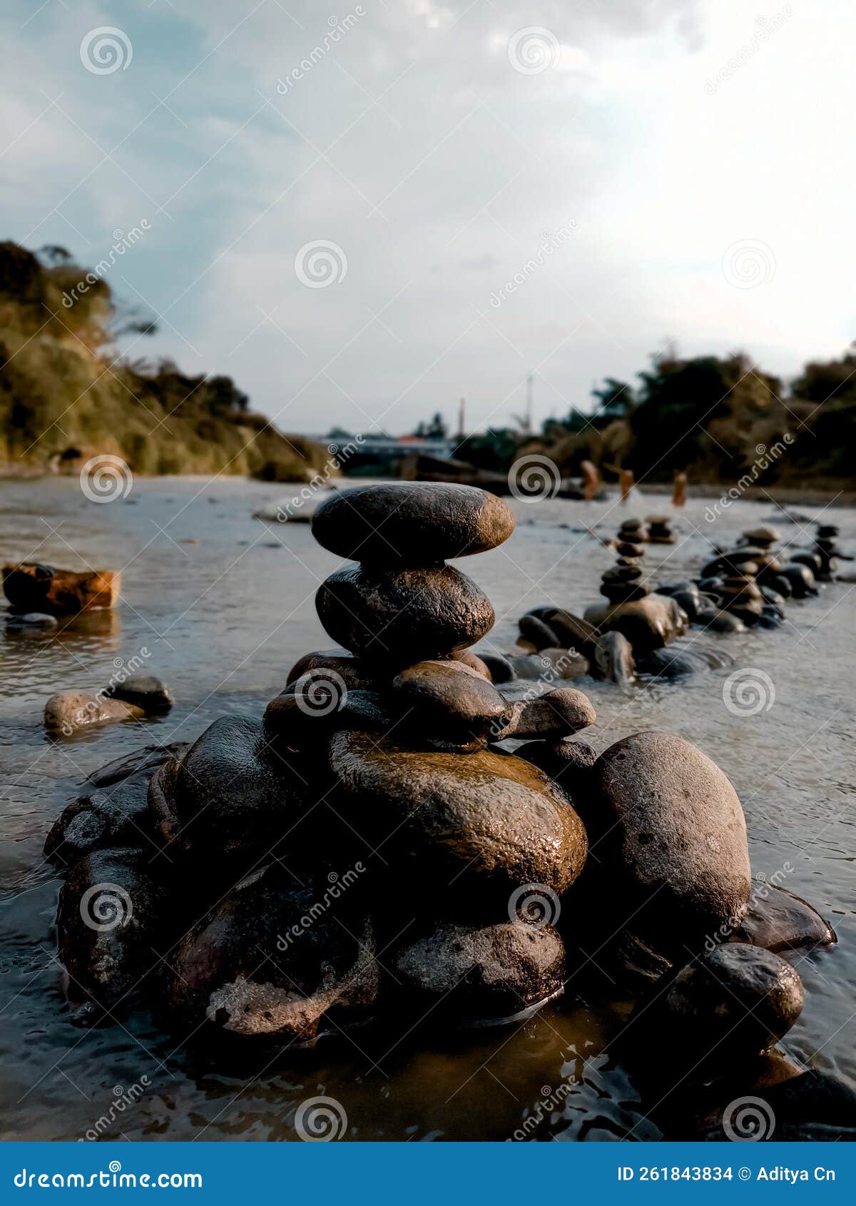 Just Piles of Rocks in the River Stock Photo - Image of piles, stones ...