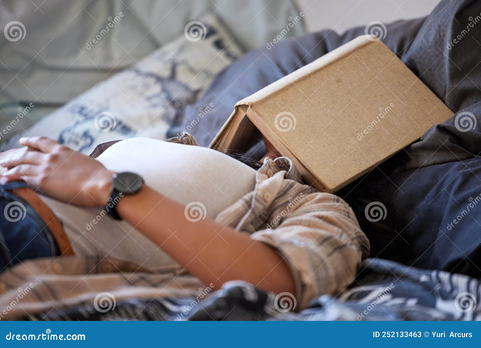 Just a Quick Nap. an Unrecognizable Student Passed Out while Studying ...