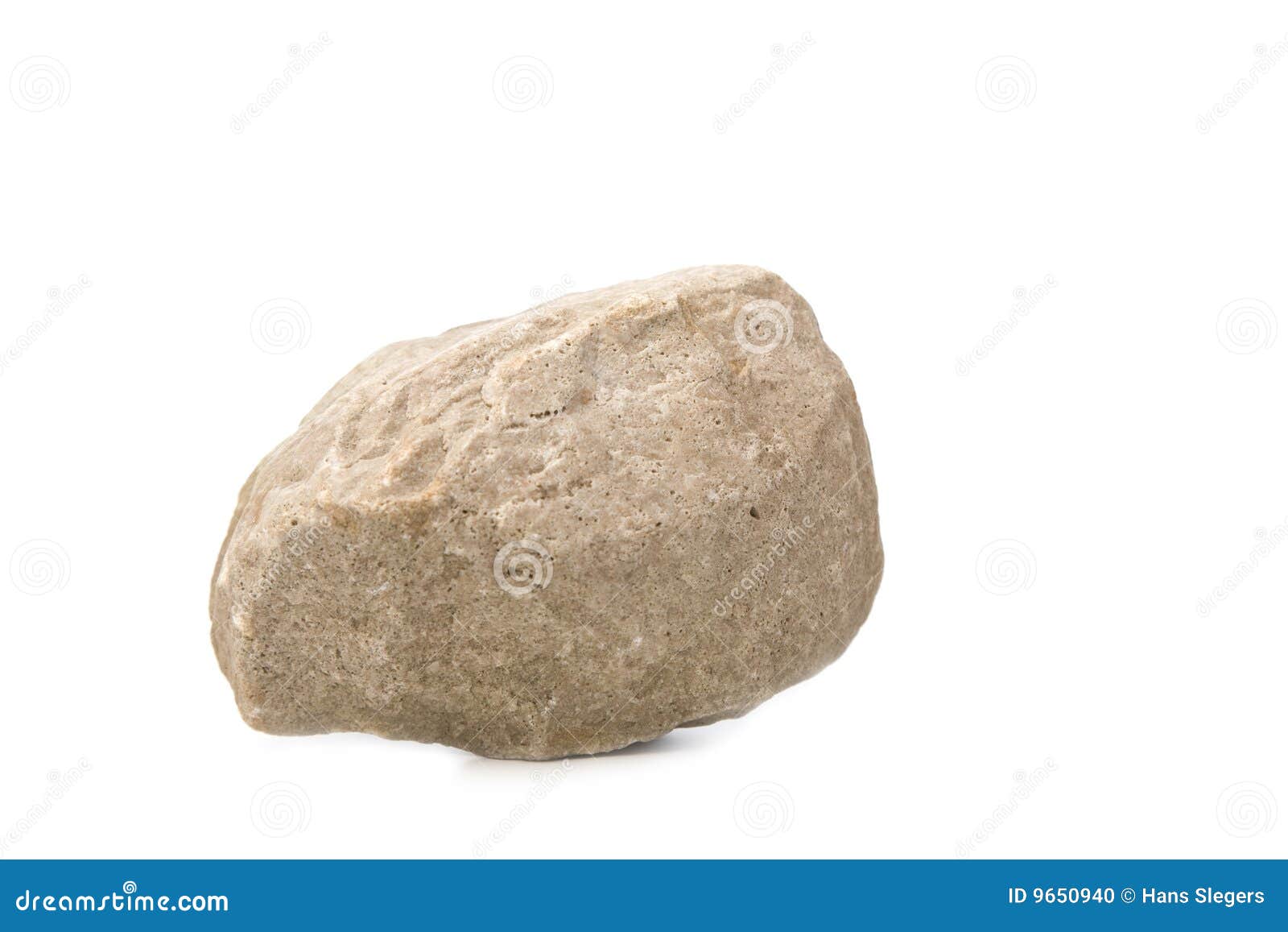 Cutout Cobble Of Gneiss Metamorphic Rock Isolated On White Background ...