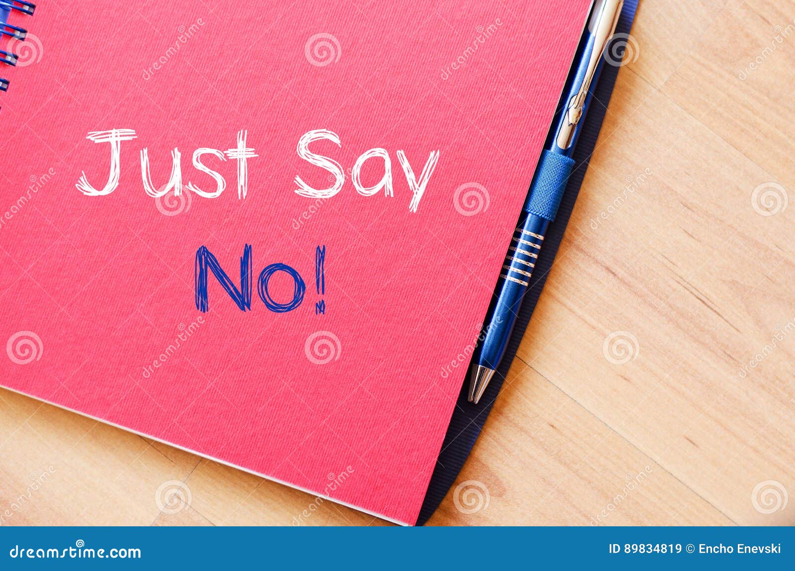 Just Say No Text Concept on Notebook Stock Image - Image of motivate ...