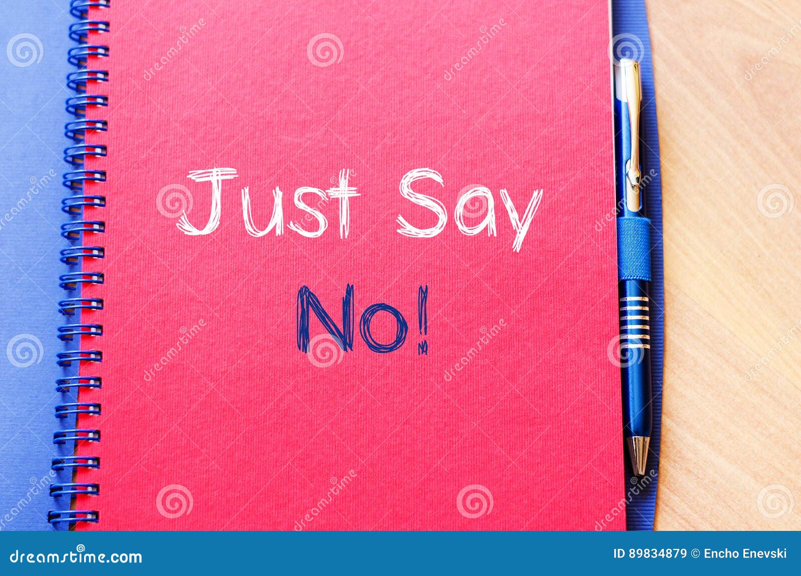 Just Say No Text Concept on Notebook Stock Image - Image of symbol ...