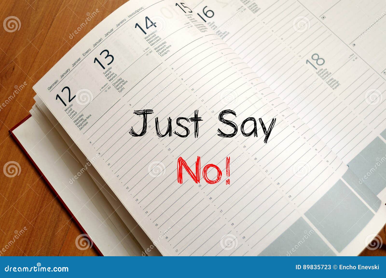 Just Say No Text Concept on Notebook Stock Image - Image of message ...