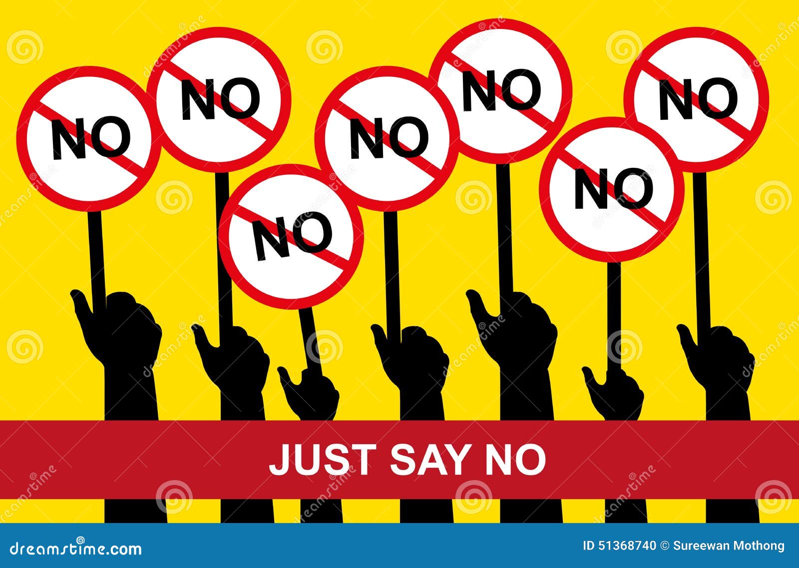 Just Say No Vector, Hands Hold No Tag, Hand Hold, Against Stock Vector ...