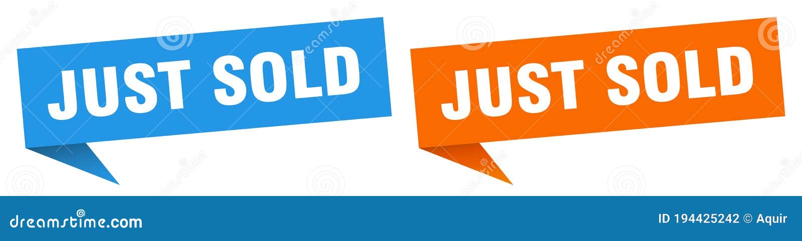 Just Sold Banner. Just Sold Speech Bubble Label Set Stock Vector ...