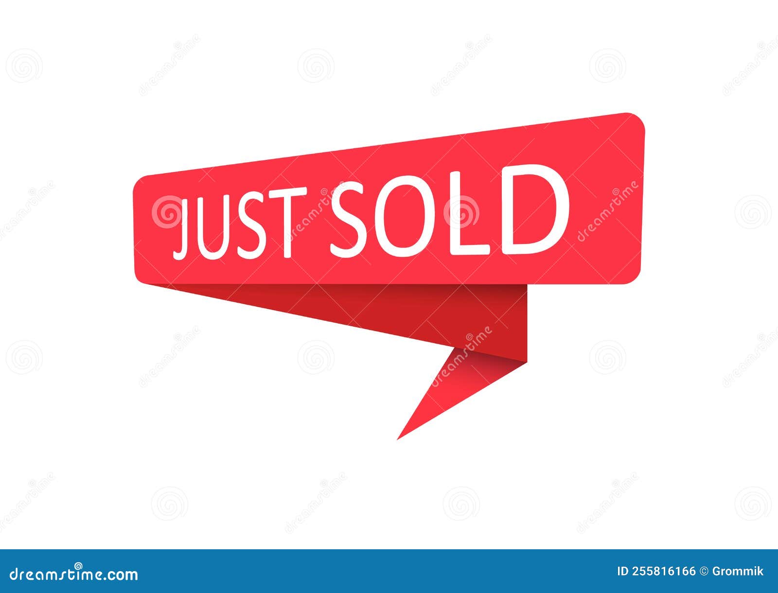 JUST SOLD. a Red Banner, Pointer, Sticker, Label or Speech Bubble for ...
