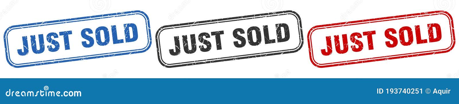 Just Sold Square Isolated Sign Set. Just Sold Stamp Stock Vector ...