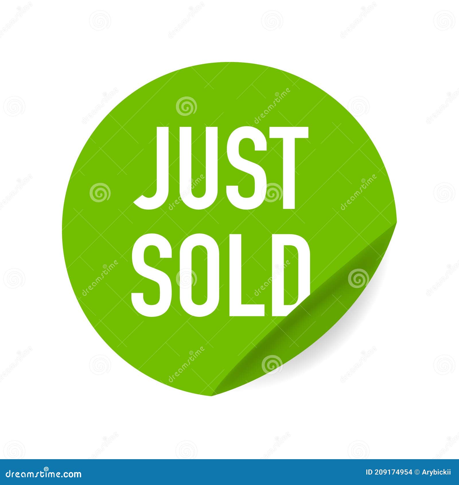 Just sold sticker. Vector stock vector. Illustration of note - 209174954