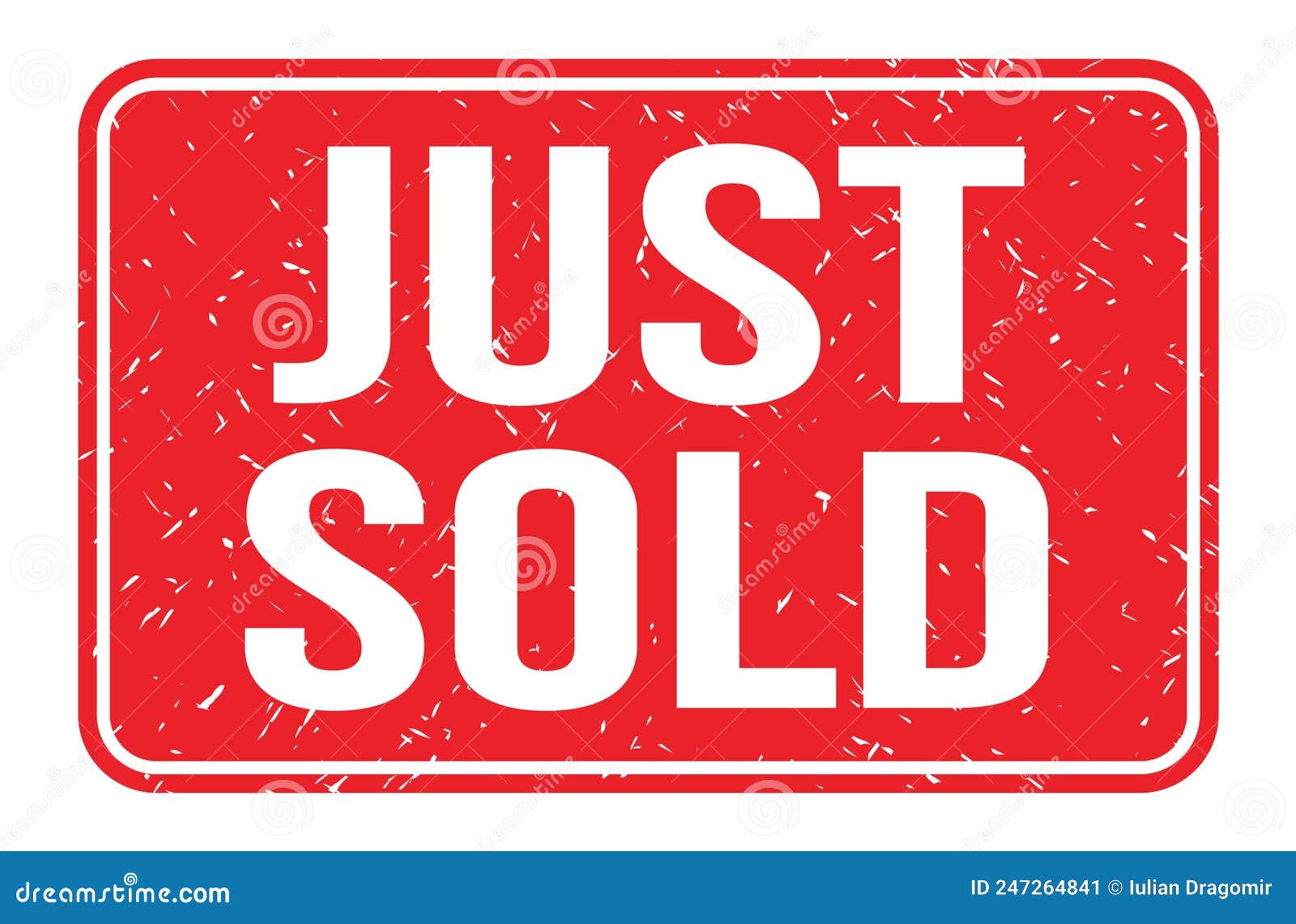 JUST SOLD, Words on Red Rectangle Stamp Sign Stock Illustration ...