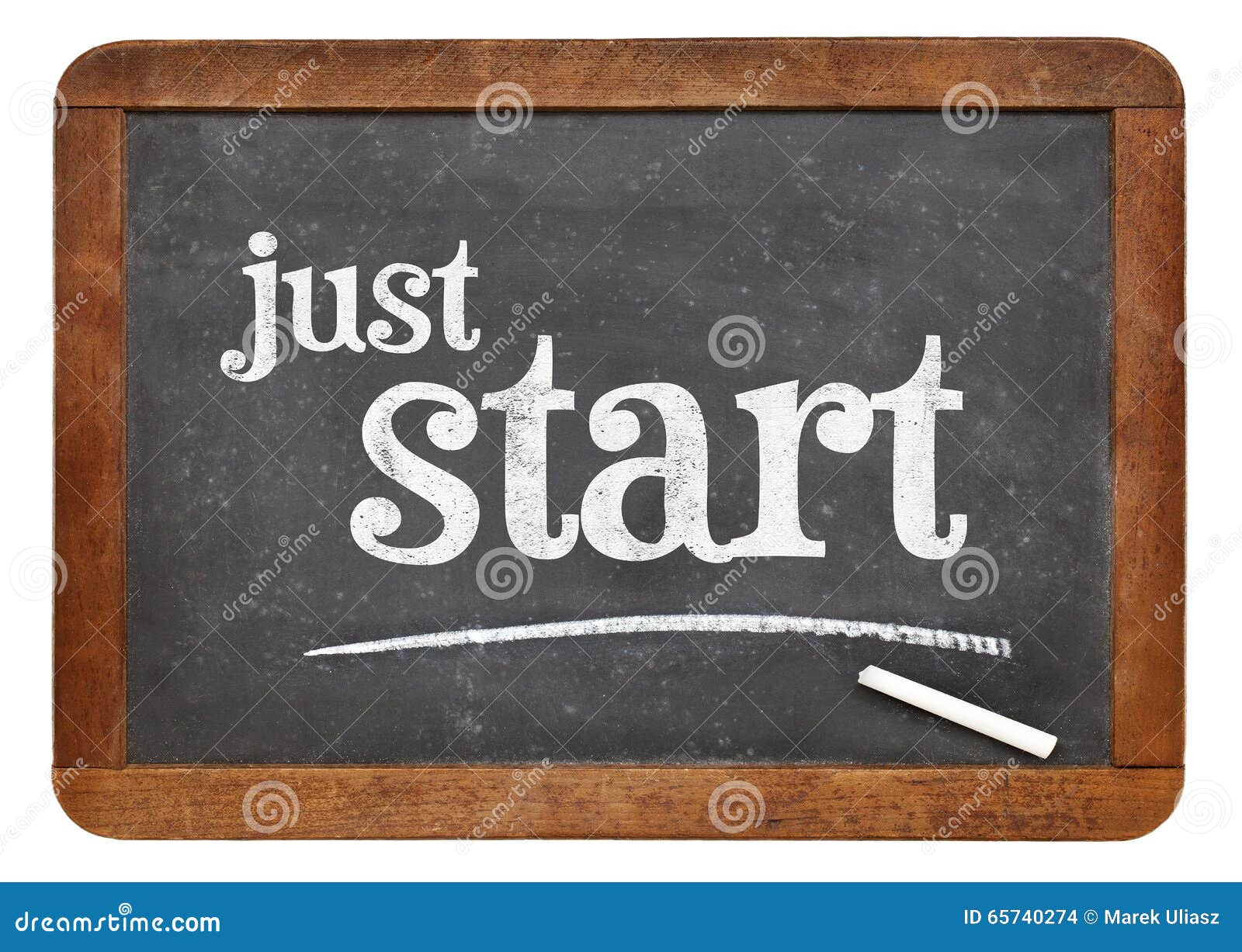 Just start blackboard sign stock photo. Image of banner - 65740274