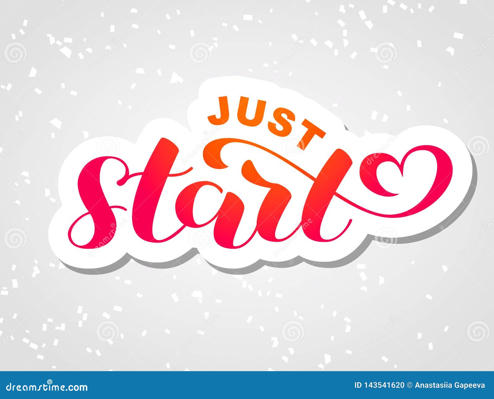 Just Start Brush Lettering. Vector Illustration for Clothes Stock ...