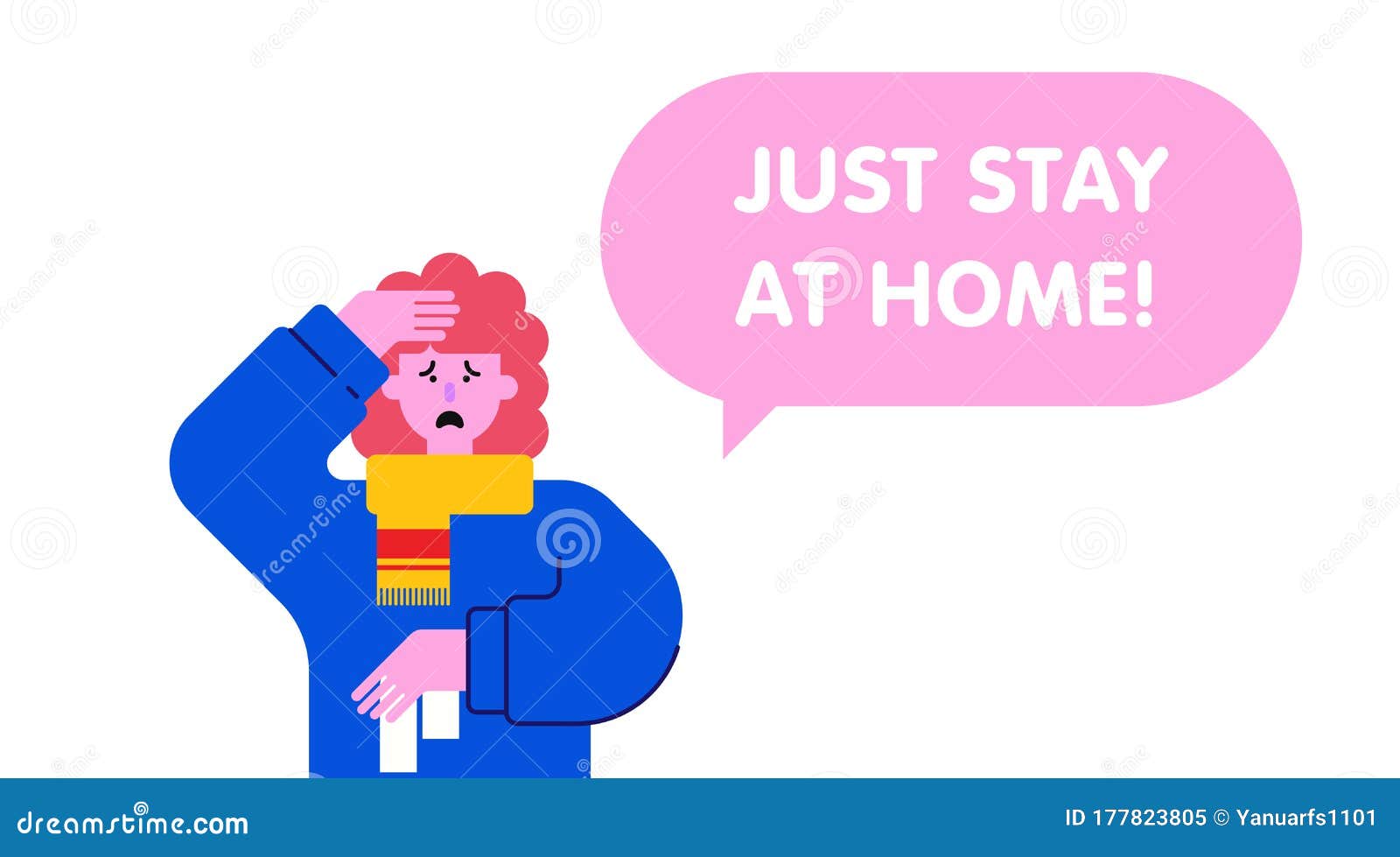 Just Stay at Home Background Illustration Vector Stock Vector ...